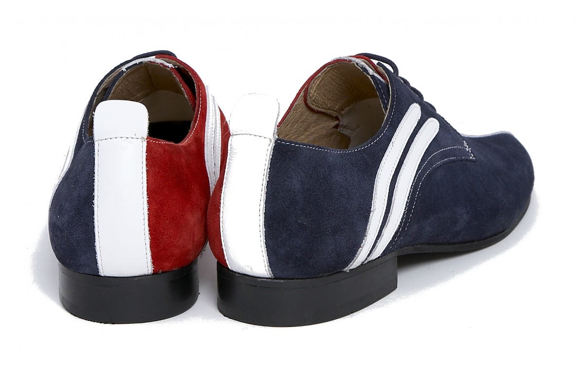 Modshoes jam shoes in red white and blue RIFLE-RWB-4-white – Mod Shoes