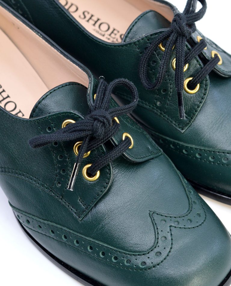 The Aly In Bottle Green – Ladies Retro Shoes by Mod Shoes – Mod Shoes